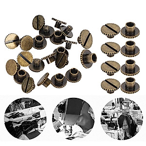 Brass Leathercraft Rivets, 30 Set Screw Post Metal Chicago Screws Binding Screw Leather Screw Nail Rivet Button Solid Belt Tack Screw Book Rivets(Bronze)