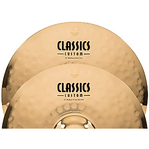 Meinl 15" Medium Hihat (Hi Hat) Cymbal Pair - Classics Custom Brilliant - Made in Germany, 2-YEAR WARRANTY (CC15MH-B)
