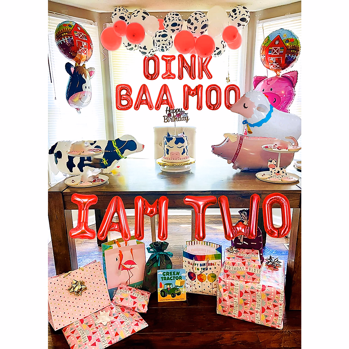 JeVenis oink baa moo i am two balloons moo moo i am two balloons farm 2nd birthday decoration barnyard 2nd birthday decoration holy cow i am two decoration