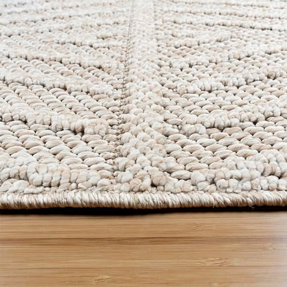 Gertmenian Indoor Flat Woven Area Rugs | Durable, High-Traffic, Non-Shedding & Stain Resistant | Brindi, Beige, 5x7 Standard, 27804