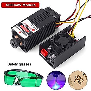 2 in 1 5500mW Engraver CNC 3018 Pro Engraving Machine, GRBLControl PCB PVC Wood Router CNC 3 Axis Milling Machine with Offline Controller and ER11 and 5mm Extension Rod