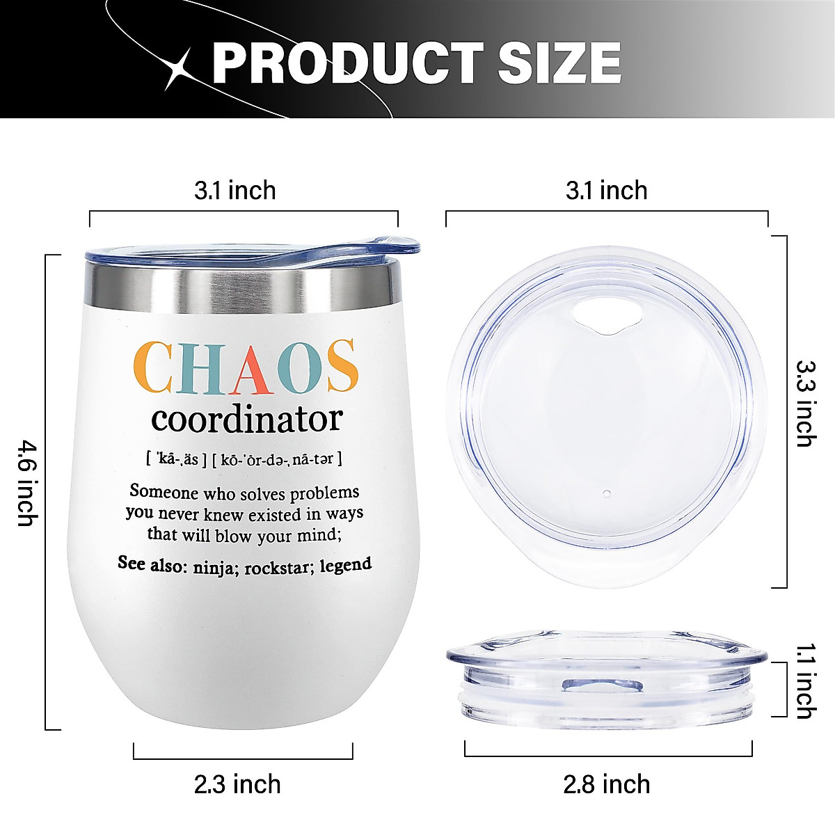 Gifts For Coworkers Mom Manager Teacher, Chaos Coordinator Coffee Mug 12oz Unique Birthday Gift Idea for Boss Lady, Women, Friends, Office, Wedding, Thank You Teacher Appreciation Gifts (Pack of 1)