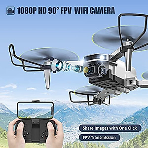 TOPRCBOXS S2 Mini Drone for Kids with 1080P HD Camera, FPV Quadcopter Cool Toys Gifts for Boys Girls, Foldable Drones with Altitude Hold, Gravity Control, 3D Flips, Headless Mode, and 2 Batteries