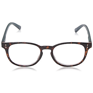 Foster Grant Women's Elodie Round Reading Glasses, Tortoise/Transparent, 59 mm + 3.25