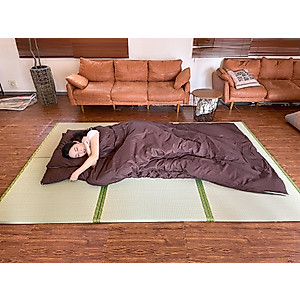 和楽美 Warabi Tatami mat for Living Room, Mattress, Rug,Portable Mattress,Japanese Bed, Rush Igusa Made in Japan 33.5in×33.5in (Asanoha)