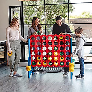 ECR4Kids Jumbo 4-To-Score with Mesh Net and Carry Bag, Giant Game, Assorted