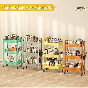 Versatile 3-Tier Metal Rolling Utility Cart - Perfect for Organizing Any Room in Your Home - Lockable Wheels - Anti-Drop & Rust-Resistant Design,
