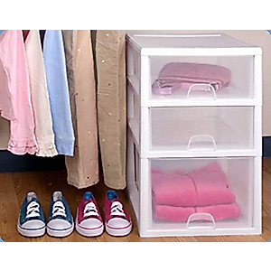 Sterilite 16 Quart Clear Plastic Stacking Storage Drawer Container Box (6 Pack) + 6 Quart Storage Drawer Container Box (6 Pack)