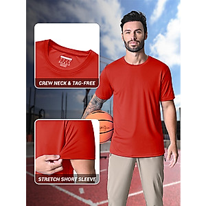 Athletic T-Shirts for Men Summer Shirts Quick Dry Top Tee Rash Guards Running Shirt Dry Fit Lightweight Sun Shirts Gym Active T-Shirt