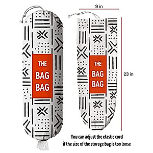 XIKAINUO Funny Geometric Pattern Kitchen Grocery Bag Storage Holder, Washable Canvas Grocery Shopping Bags, Hanging Trash Bag Dispensers, Home Kitchen Bathroom Decor for Women Mom Grandma Gift
