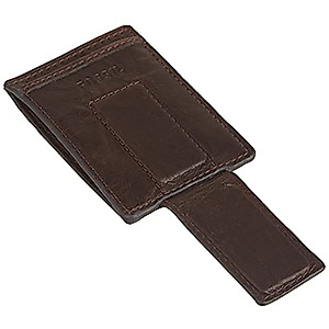 Fossil Men's Ingram Leather Magnetic Card Case with Money Clip Wallet, Brown, (Model: ML3235200)