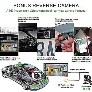 [Upgrade]Wireless CarPlay/Android Auto,Double Din Car Stereo Compatible with Voice Control,7In HD LCD Touchscreen Monitor, Bluetooth,Subwoofer,USB/Type-C/SD Port,A/FM Car Radio Receiver,Backup Camera