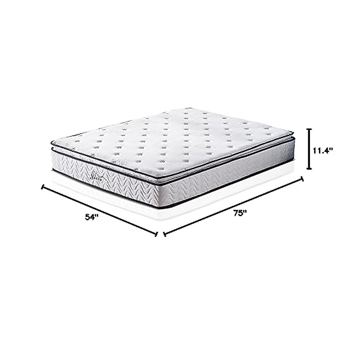 Jacia House Full Mattress 11.4 Inch Memory Foam Innerspring Independently Encased Coil Hybrid Mattress - Pillow Top Mattress - Bed in a Bag -Full