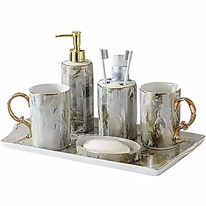 Bathroom Toiletries, Bathroom Five-Piece Set, Bathroom Toothbrush, Mouthwash Cup, Dental Ware, Ceramic Tray Set