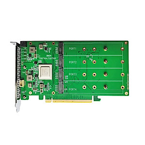 Highpoint 4-Port M.2 SSD7505 PCIe Gen3/Gen4 NVMe Bootable RAID Controller for Windows & Linux Systems
