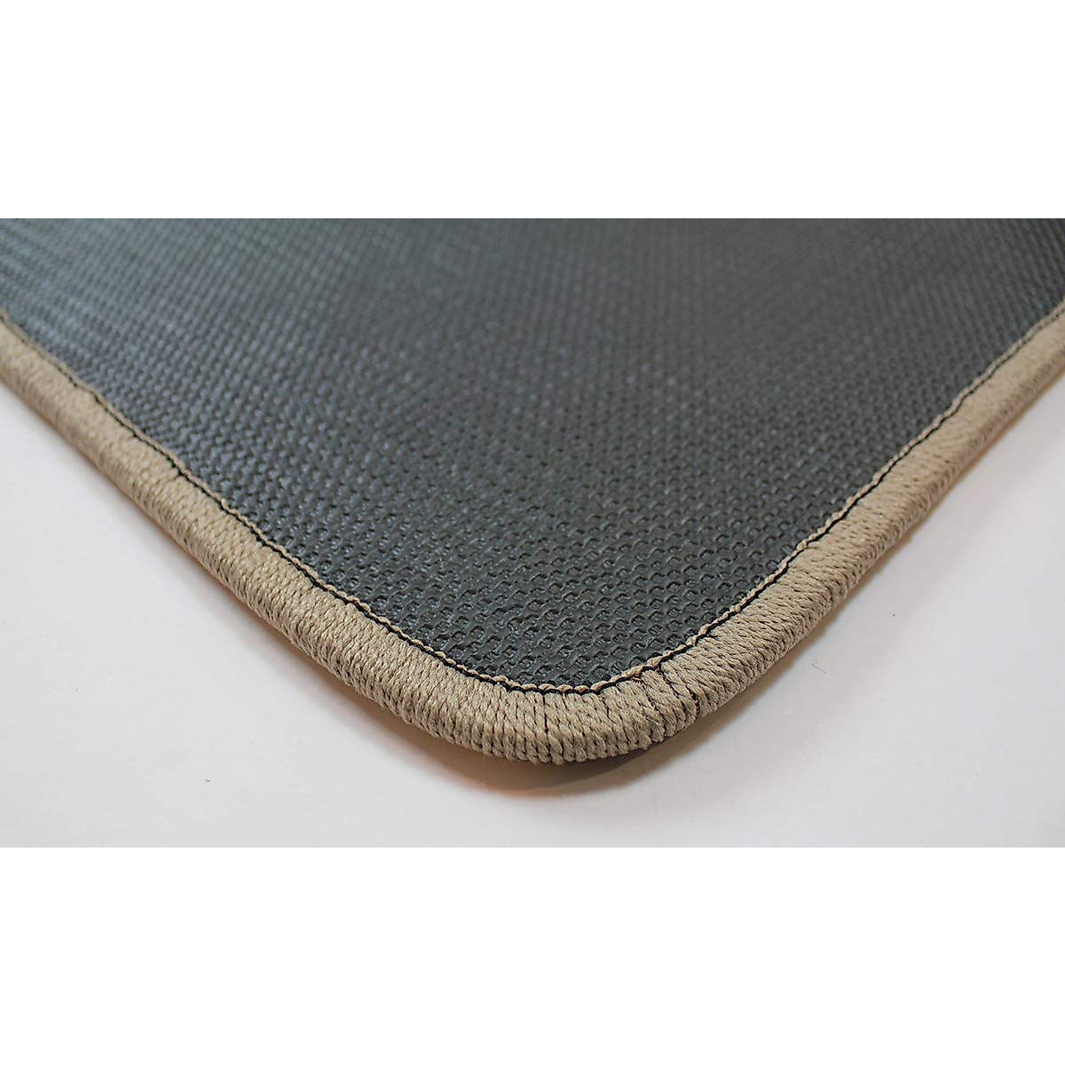 Auto Mat Store One-Piece Front Carpet Floor Mat with Serge Edges and Heel Pad Compatible with Ford E-Series/Econoline Vans (Beige/Tan)