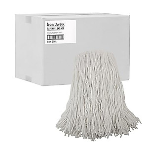 Boardwalk Premium Cut-End Wet Mop Heads, Rayon, 16oz, White, 12/Carton