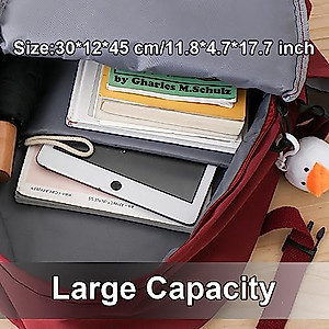 STRGZR Kawaii Backpack with Cute Duck Accessories, Aesthetic Pin Backpack Large Laptop Backpack Travel Casual Daypack (Blue)