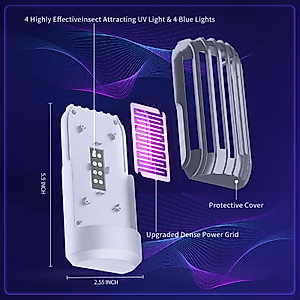 Jahy2Tech Bug Zapper Indoor,4 Pack Electronic Mosquito Zapper Indoor Mosquito Killer Lamp with UV Light Attractant,Plug in Fruit Fly Traps Indoor for Home, Living Room, Office Pest Control, Gery