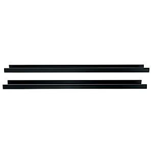 Kiera Grace Set of Two Edge Simple & Classic Decorative Engineered Wood Floating Wall-Mounted Picture Frame Shelves for Home, Room, & Office, 44" L x 4" W x 2" H, Black, Set of 2