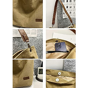 Hobo Bag Women Chic Tote Bag Stylish Casual Retro Students Canvas Shoulder Bag