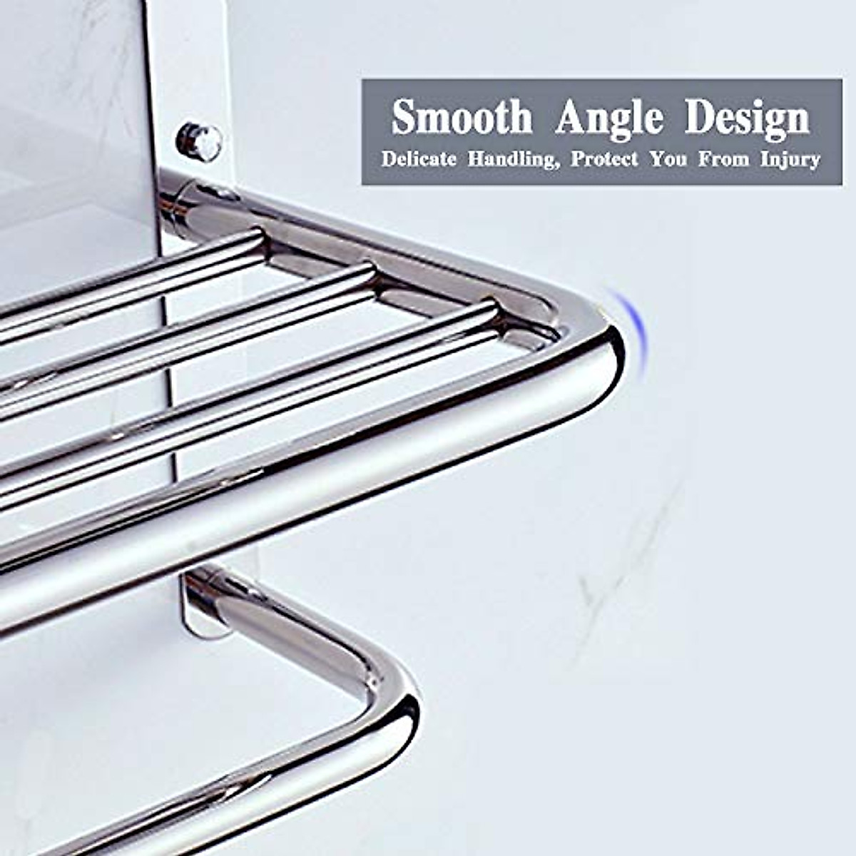 Aiptosy Hotel Towel Rack, 3-Tier Bathroom Shelf with Towel bar - Wall Mounted, 23 Inch, Bright-Polished, SUS304 Stainless Steel