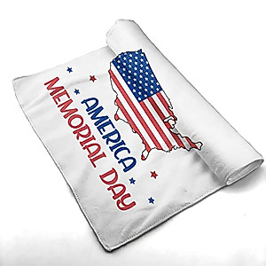 luxteen America Memorial Day Hand Towel - Print Bath Bathroom Towel Highly Absorbent Soft Guest Fingertip Towels