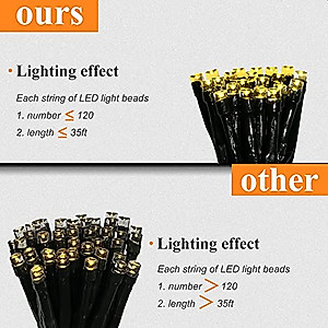 2 Pack Solar String Lights Outdoor, 200 LED Extra-Long 72FT Solar Powered Lights with 8 Lighting Modes, Waterproof Outdoor Lighting Decoration for Garden, Patio, Balcony, Xmas, Wedding, Party (Warm)