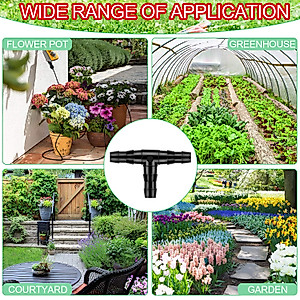 200 Pieces Irrigation Fittings Kit, Drip Irrigation Barbed Connectors for 1/4 Inch Water Hose Connectors, 80 Straight Barbs 60 Tees 20 Elbows 20 End Plug 20 4-Way Coupling for Garden Lawn Drip Systems