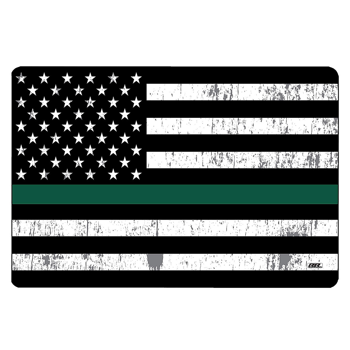 Rogue River Tactical Thin Green Line Flag Gun Cleaning Mat Bench Pad Gift for Military Veteran Border Patrol Game Warden Park Ranger Federal Law Enforcement Officers