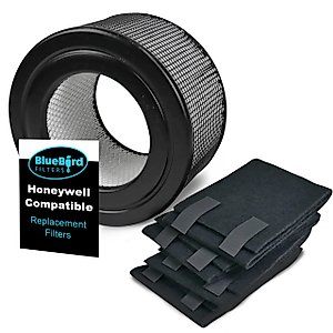BlueBird Filters Replacement HEPA Filter & Carbon Pre Filter Kit For Honeywell 10500 (EV-10) 17000 17000-S 17005 OEM Part Number 20500 (1 HEPA + 4 Carbon Pre-Filter)