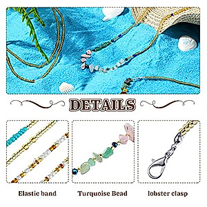 Jadive 7 Pieces Waist Beads for Women Jewelry Belly Beads Chains Colorful Summer African Beach Bikini Body Belly Chains Bohemia Body Jewelry (Stylish Style)