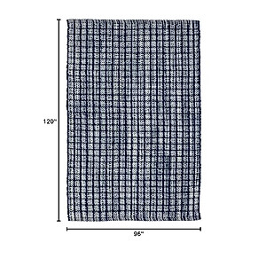 Dash and Albert Coco Indoor/Outdoor Area Rug - 8' x 10' Blue Plaid Handwoven Washable Accent Rug - Durable, Fade Resistant, High Traffic Friendly