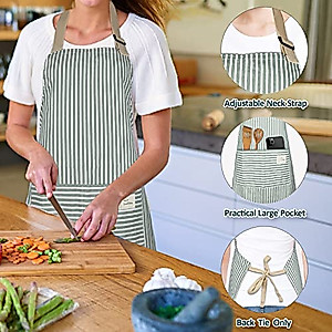 Yanacc 2 Pack Aprons for Women Chef, Apron with 2 Pocket and Adjustable Neck Strap for Kitchen Cooking Baking Gardening (Apron-13)