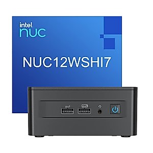 Intel NUC 12 Pro Wall Street Canyon Mini PC, 32GB RAM, 1TB SSD, Intel Core i7-1260P Processor (18M Cache, up to 4.70 GHz), WiFi 6E, BT 5.2, Dual Thunderbolt, Dual HDMI, Win 11 Pro(NUC12WSHi7)