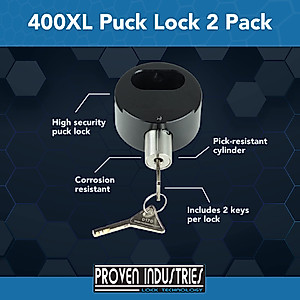 Proven Industries Model 400XL Puck-Lock Set, Made in The USA, Pack of 2, (Black)