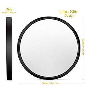 12 Inch 24W Flush Mount LED Ceiling Light Fixture, 5000K Daylight White, 3200LM, Flat Round Ceiling Light Fixture, 240W Equivalent Black Ceiling Lamp for Closets, Kitchens, Stairwells, Bedrooms.etc.