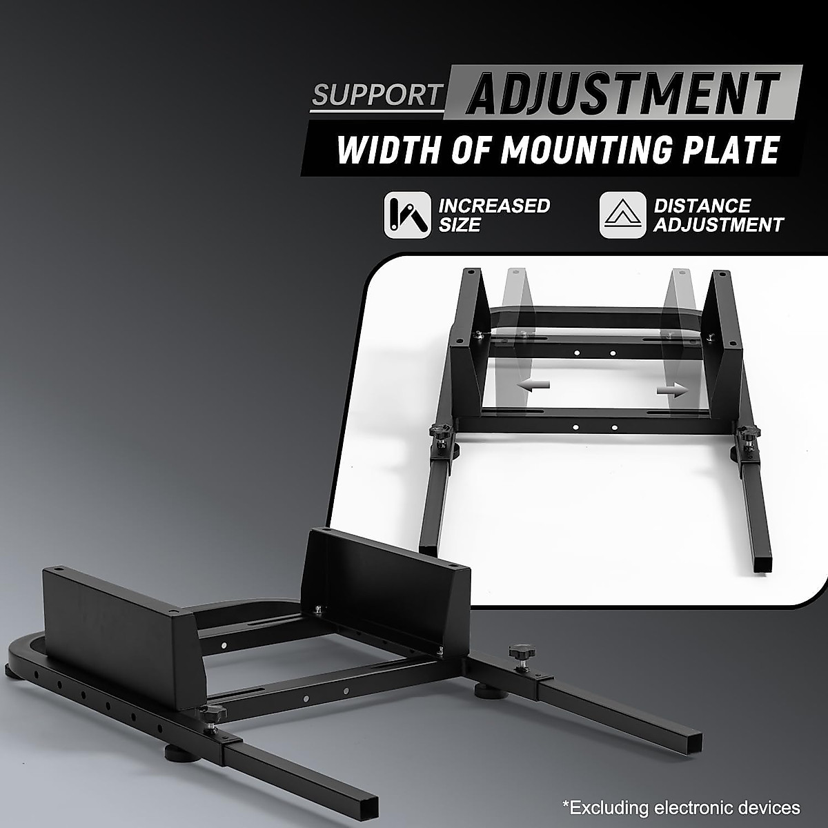 Supllueer Racing Seat Bracket Used with Racing Wheel Stand to Form Sim Cockpit Fit for Anman Marada Dardoo Minneer Adjustable Universal Sim Race Mount Support DIY, Excluding Seat