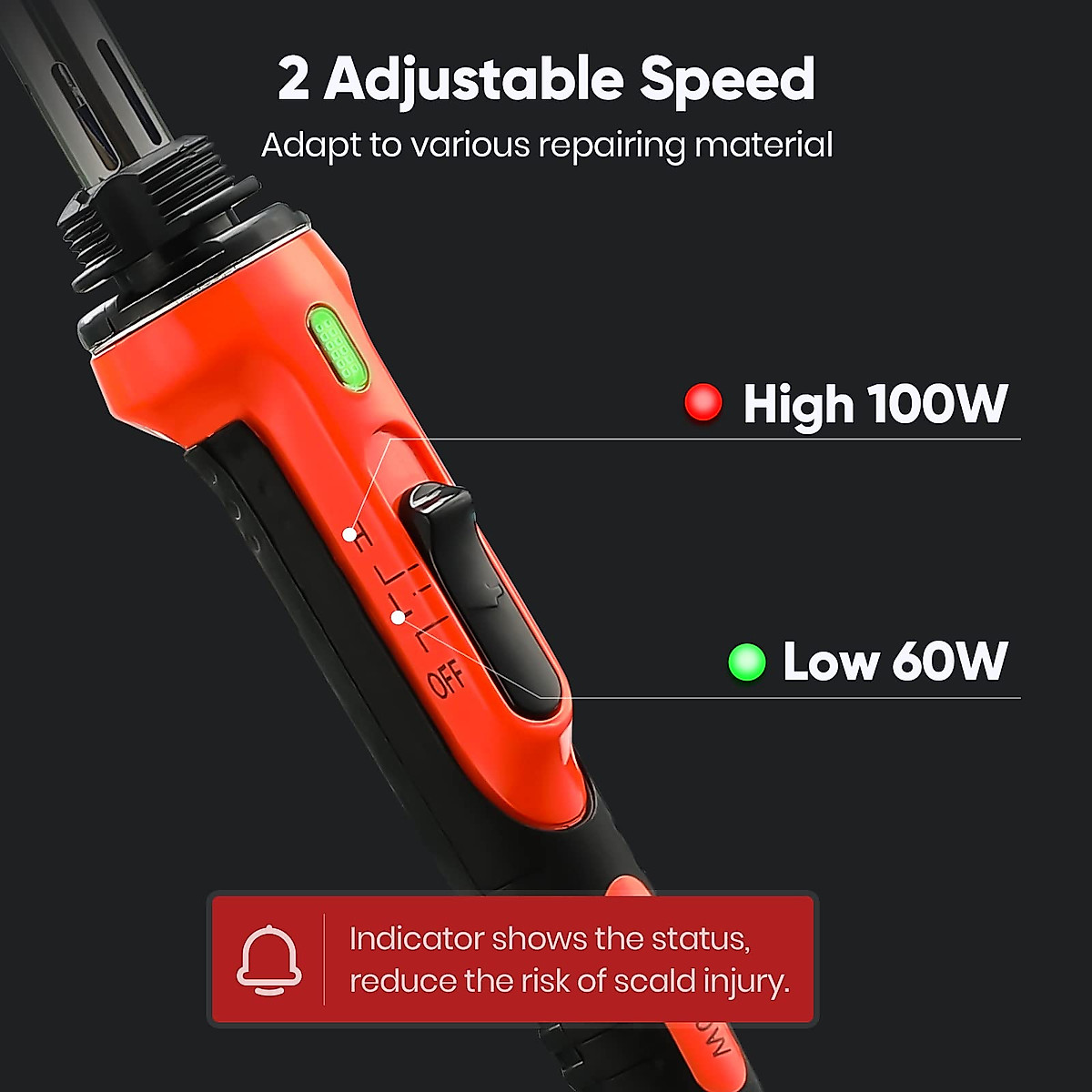 100W Plastic Welding Kit with Soldering Iron Tips, Fast Heating 2-in-1 Plastic Welder & Soldering Iron Gun, Temperature Control with Indicator for DIY, Car Bumper, Dashboard, Kayak, Canoe Repair Tool