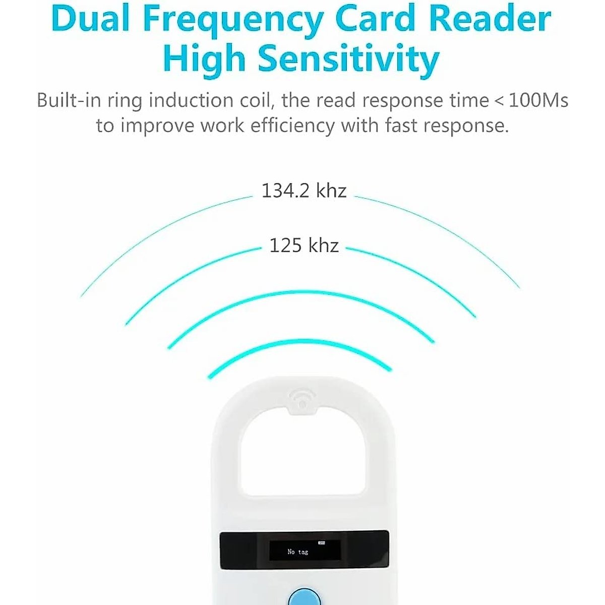 Animal Chip ID Scanner Dog Microchip Reader with OLED Display Screen Supports FDX-B（ISO11784/11785） and EMID Microchips