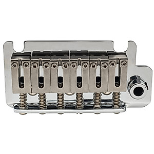 Musiclily Pro 52.5mm 2-Point Guitar Tremolo Bridge with Full Block Steel Saddles for Modern American Strat Electric Guitar, Chrome