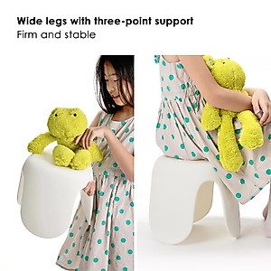 SHIMOYAMA Cream Stool, 10 Inch Kids Stool, Plastic Step Stool for Adults, Sturdy Sitting Stool, Holds Up to 220 lbs for Playroom, Bedroom, Living Room, Bathroom