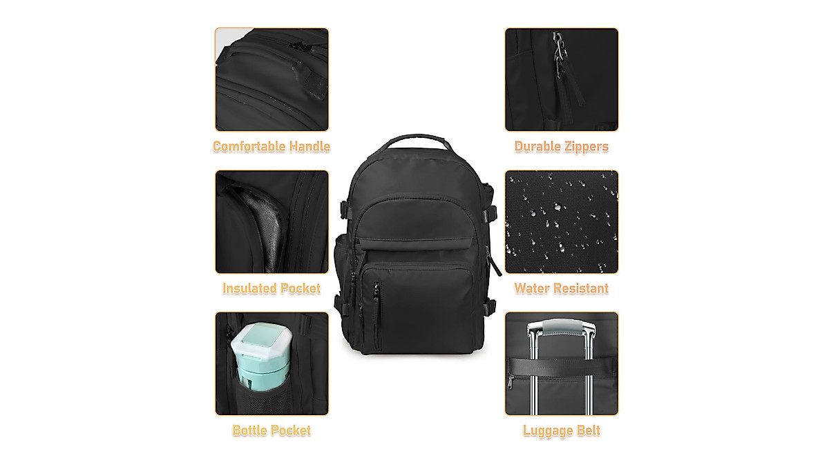 TEMASOL Carry on Backpack, Extra Large 40L Travel Backpack Flight ...