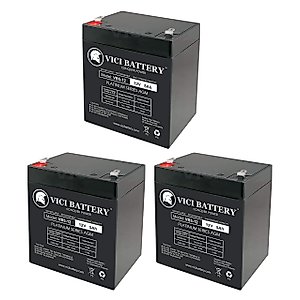 VICI Battery VB5-12 - 12V 5AH Replacement for UPS Battery for Topin 12V5AH/20HR Battery - 3 Pack Brand Product