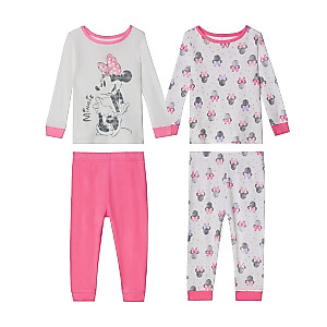 Disney Baby Girls' Minnie Mouse Snug Fit Cotton Pajamas (24 months, Minnie Bow)