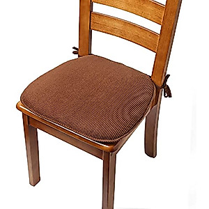 LIUXDIV Indoor Chair Cushions, Chair Pad with Ties, Dining Chair Pads, Non Slip Memory Foam Pad, Chair Cushions for Dining Chairs, Seat Cushions for Kitchen Chairs (Brown)