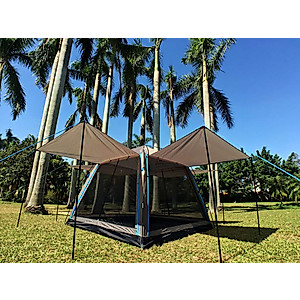 Hasika Screen Camping Tent with Floor 4 Season 8x8ft Large Mesh Room Shelter Canopy for Outdoors Gazebo Outside Poles Excluded