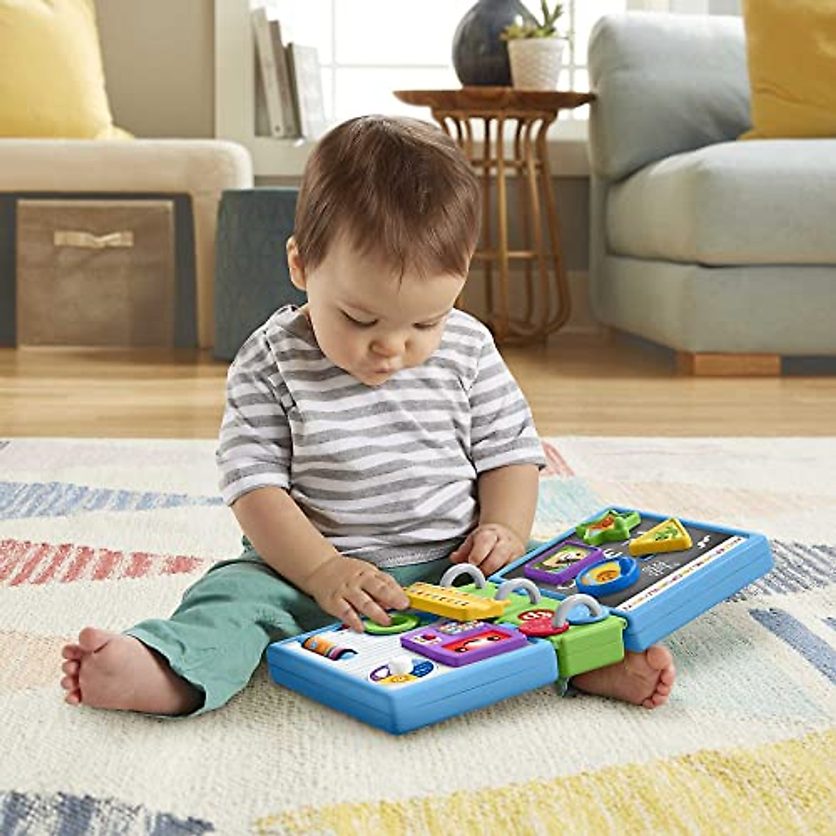 Fisher-Price Laugh & Learn Baby & Toddler Toy 123 Schoolbook with Lights & Smart Stages Learning Content for Ages 6+ Months