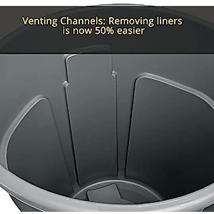 Rubbermaid Commercial 263200GY Round Brute Container Plastic 32 gal Gray (1)