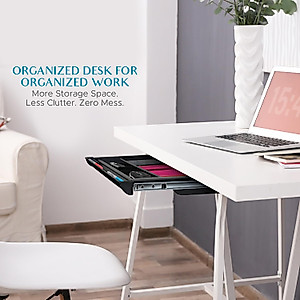 Pencil Drawer by NYCCO Underdesk Drawer 23 Inch Wide - Ball-Bearing Slides - Black